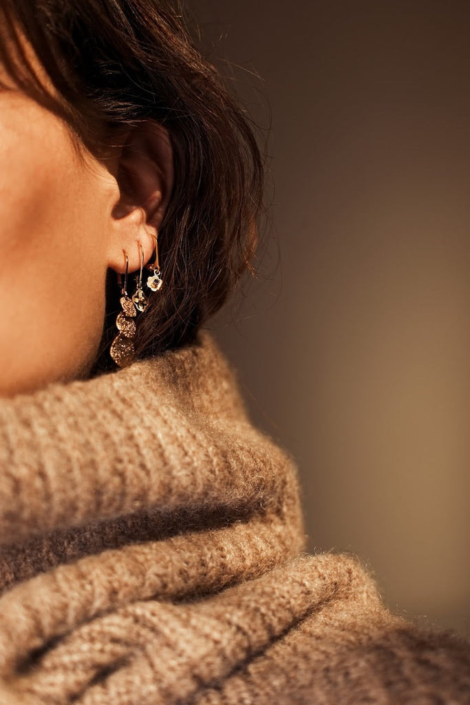Solid gold Midnight Rose Earrings - Bobby Rose Jewelry